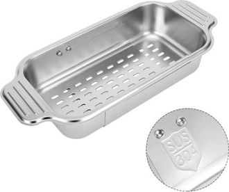 Generic Panier de cuisine r&eacute;tractable en acier inoxydable avec trous de drainage pour laver et &eacute;goutter les fruits, les l&eacute;gumes, les p&acirc;tes et les ustensiles, 