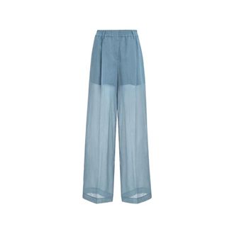 Brunello Cucinelli Femme, Pantalons, Bleu, Taille: 36 FR Sartorial Track Pantalons