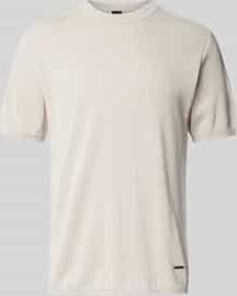 AlphaTauri T-Shirt mit Leinen-Anteil und Label-Detail Modell FASHI