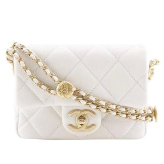 Chanel Sac bandouli&egrave;re en cuir Pre-owned - Femme - Pre-owned - Blanc - Taille: ONE Size