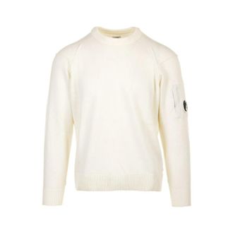 C.P. Company Wei&szlig;e Lambswool Rundhalsstrickpullover - - Knitwear - Herren - Wei&szlig; - XL