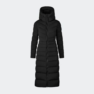 Canada Goose Langer Clair Mantel mit Black Label (Weiblich, Black, M)