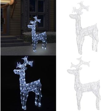 vidaXL Weihnachtsdeko Rentier 90 LEDs 60x16x100 cm Acryl - Weihnachtliche Deko - Lichterkette - Outdoor Dekoration - Winterdeko - Rentierfigur - Home &