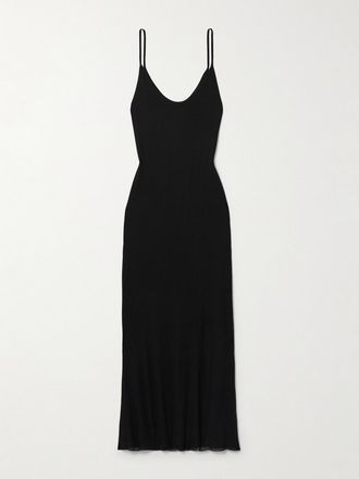 Khaite Leesal Midikleid Aus Jersey - Schwarz