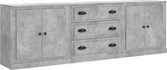 vidaXL Sideboards 3 Stk. Betongrau Holzwerkstoff Vidaxl
