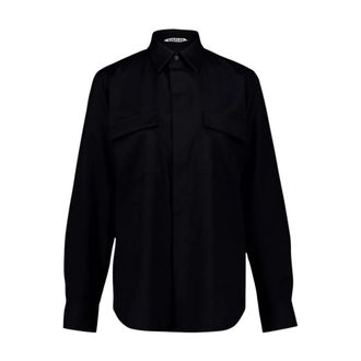 Auralee Woll-Fischgr&auml;t-Overshirt - - Blouses & Shirts - Damen - Schwarzk - 2XS