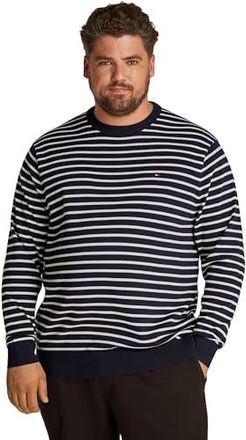 Tommy Hilfiger Pull Homme Essential Cotton Col Ras-du-Cou, Multicolore (Desert Sky/Ivory Petal), 3XL