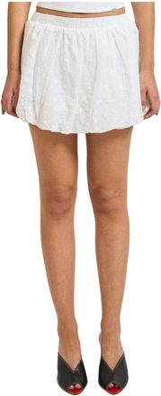Guess Femme, Jupes, Blanc, Taille: 38 FR Mini-jupe en coton