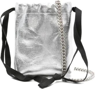 Ann Demeulemeester Femme, Sacs, Gris, Taille: ONE Size Sac bandouli&egrave;re m&eacute;tallique &agrave; cordon de serrage