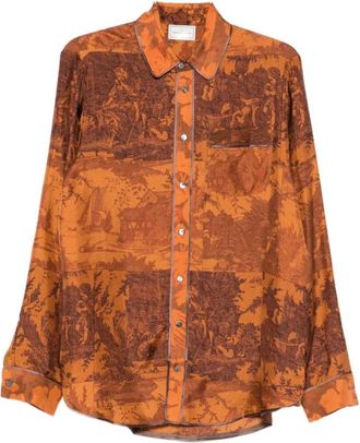 Pierre-Louis Mascia Femme, Blouses et Chemises, Multicolore, Taille: 44 FR Chemise en soie imprim&eacute;e Toile de Jouy