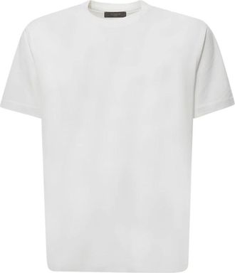 Zanone Homme, Tops, Blanc, Taille: 3XL T-shirt en jersey de coton et soie coupe slim