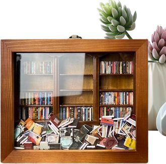 Generic Mini Bookcase Fidget - Holzsch&uuml;ttelregal, Stress Relief Spielzeug | Taktile Desktopverzierung, Ruhige Angst Buster, Hilfe-Struktur, Tragbare Dekorativ