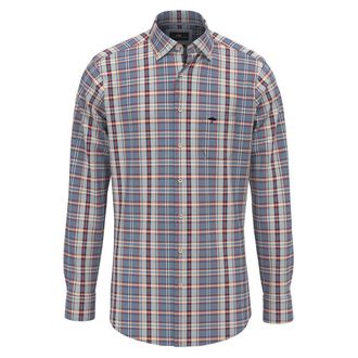 Fynch-Hatton Kariertes Hemd mit Button-Down Kragen Cloud Blue/XXL