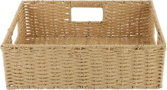 Cabilock Aufbewahrungskorb Rattankorb Geflochten Korb Rattan Deko Korb mit Griff Ablagekorb Dekobox Make Up Organizer für Badezimmer Küche Wohnzimmer Deko 38x2