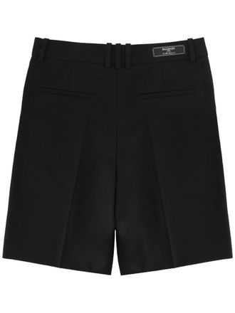 Balmain Virgin Wool Tailored Bermuda Shorts - Black