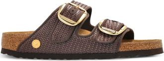 Birkenstock Arizona raffia buckle-strap sandals - Braun
