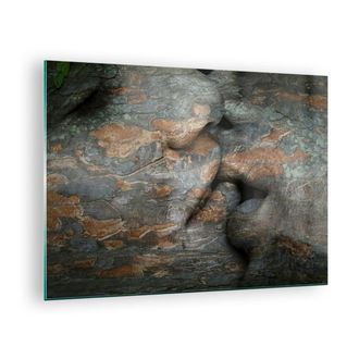 Arttor Bilder auf Glas Frau Mann Kuss Abstraktion Glasbild 70x50cm Wandbilder Dekoration Wohnzimmer Schlafzimmer K&uuml;che Deko Klein Wanddeko Bild im Glas Wand 