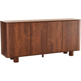 Oviala Buffet scandinave 4 portes L160 cm bois fonc&eacute;