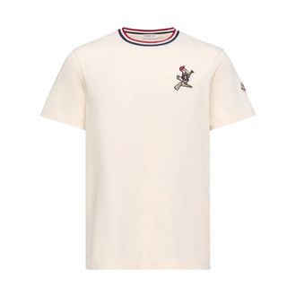 Moncler Homme, Tops, Beige, Taille: L Cotton T-shirt