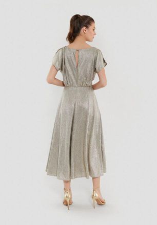 Swing Maxikleid Cocktailkleid aus Satinchiffon - Regular Fit