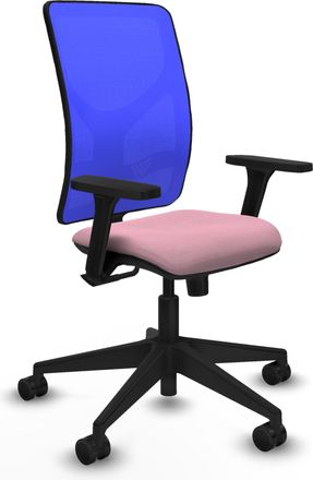 Piqueras y Crespo Verwaltungsstuhl mit 3D-Armlehnen, h&ouml;henverstellbare Lendenwirbelst&uuml;tze, ausgestattet mit 3 Positionen und Schneideschaum, mit Rollen von 65 mm, Nylon