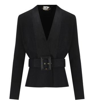 Elisabetta Franchi VESTE TRICOT AVEC CEINTURE NOIRE ELISABETTA FRANCHI