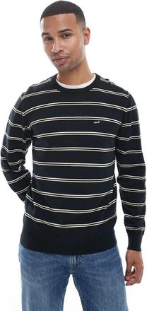 Levi's Leichter Strickpullover in Schwarz gestreift mit Fledermaus-Logo