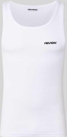 Review Tanktop in Ripp-Optik mit Logo