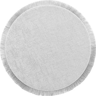 Douceur d'Int&eacute;rieur Joalie Tischset (&Oslash; 38 cm), Silber, PVC mit Fransen