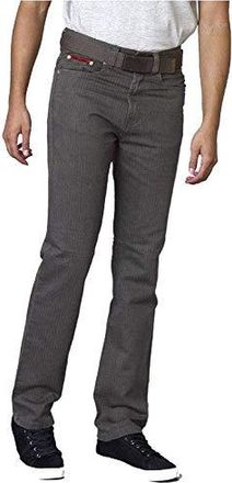 Duke London Hommes Régulier Brahim Velours Côtelé Jeans (Brian) avec Ceinture en Marron - Translation, Original, Taille 76cm Entrejambe 86cm