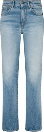 Tom Ford Femme, Jeans, Bleu, Taille: W28 Pantalon Coupe Droite en Denim D&eacute;lav&eacute;