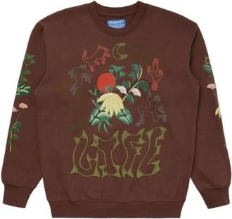 Market Market, Homme, Sweatshirts et sweats &agrave; capuche, Brun, Taille: XL SweaT-shirt &agrave; col rond et manches longues