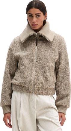 Marc O'Polo Outdoorjacke MARC OPOLO aus weichem Curly-Pl&uuml;sch, Damen, Gr. 32, stone taupe melange, Obermaterial: 100% Polyester. Futter: 100% Polyester, unifarben,