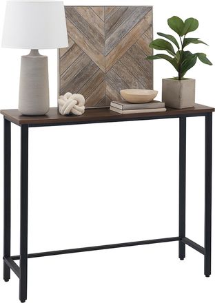 Relaxdays Konsolentisch, HxBxT: 75x75x24 cm, Industrial Ablagetisch, Flur & Wohnzimmer, Metall & MDF, braun/schwarz
