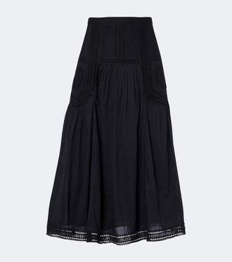Ulla Johnson Jupe midi Alice en coton &agrave; broderies