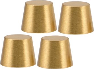 Angoily 4 St&uuml;ck Messing M&ouml;belf&uuml;&szlig;e 10mm Runde Tischbeinerh&ouml;hungen aus Massivem Messing Kleiner Regalf&uuml;&szlig;e f&uuml;r Schneidebretter Tabletts K&uuml;chenger&auml;te