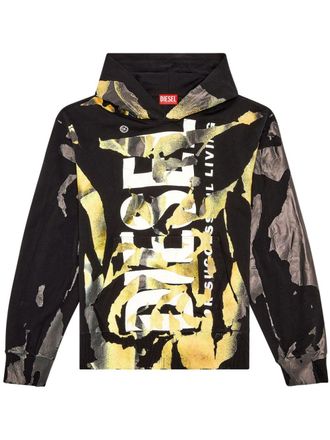 Diesel hoodie S-Mac-M1 à logo imprimé - Jaune