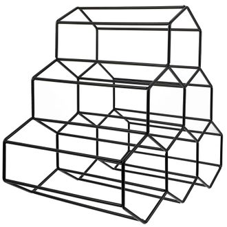 NUOBESTY Wabenf&ouml;rmiges Freistehendes Weinregal aus Schwarzem Eisen Geometrischer Flaschenhalter f&uuml;r K&uuml;che Esszimmer und Weinschrank