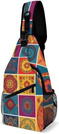 Generic Sacoche Homme Bandouliere Mandala oriental vintage Mode Sac Bandouli&egrave;re L&eacute;ger Crossbody Bag pour Homme Femme &eacute;cole