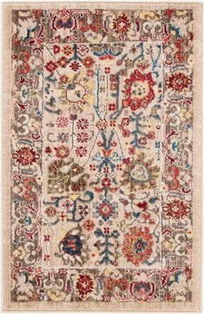 Safavieh Traditionell Teppich für Wohnzimmer, Esszimmer, Schlafzimmer - Kashan Collection, Kurzer Flor, Beige und Taupe, 61 X 91 cm