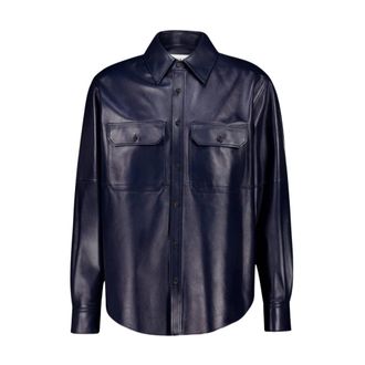 Alexander McQueen Double-Pocket Leather Shirt - - Shirts - Herren - Blau - L