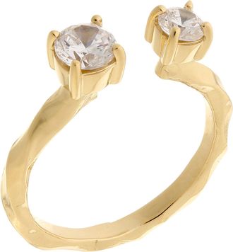 Orphelia Damen-Ring 925 Silber teilvergoldet Zirkonia transparent Brillantschliff Gr. 60 (19.1)-ZR-7128/G/60