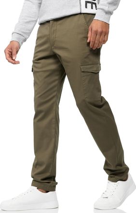 Indicode Herren INWalmie Cargohose aus 98% Baumwolle mit 6 Taschen | Freizeithose f&uuml;r M&auml;nner Army, 32/32