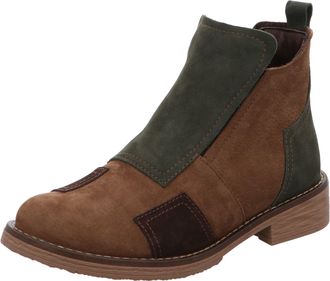Gemini Damen Stiefelette aus Leder im Patchwork Design 364195-03, Gr&ouml;&szlig;e:39 EU, Farbe:Braun