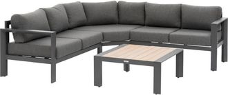 Hesperide Set Di Mobili Da Giardino Angolari &Eacute;vasion Grafite E Miele, 5 Posti In Olefina E Alluminio - Hesp&eacute;ride