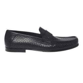 Baldinini Leder-Loafer mit Webmuster - - Shoes - Herren - Schwarzk - 46 EU