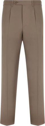 Canali Homme, Pantalons, Brun, Taille: M Pantalon Droit en Laine