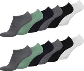 Tom Tailor Lot de 12 paires de chaussettes de sport confortables unisexes pour le quotidien et les loisirs, Vert simple, 39-42