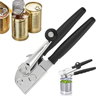 Generic Edelstahl Dosen&ouml;ffner Drehbar - 360 Grad Drehfunktion, M&uuml;heloses &Ouml;ffnen, Ergonomischer Griff F&uuml;r &Auml;ltere, Robuste Konstruktion, T&auml;glicher Gebrauch Mit 