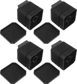 Cabilock 4 St&uuml;ck M&ouml;belerh&ouml;hung Schwarz rutschfeste M&ouml;belheber f&uuml;r Bett Sofa Tisch Stuhl Stapelbare Untersetzer f&uuml;r Stabile Ergonomische H&ouml;henerh&ouml;hung und Boden